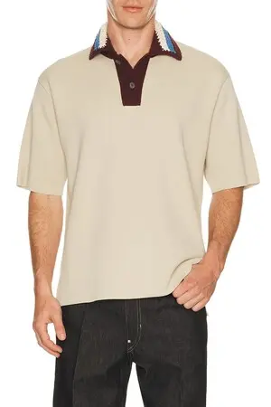 Junya Watanabe Crochet Collar Shirt In Brown