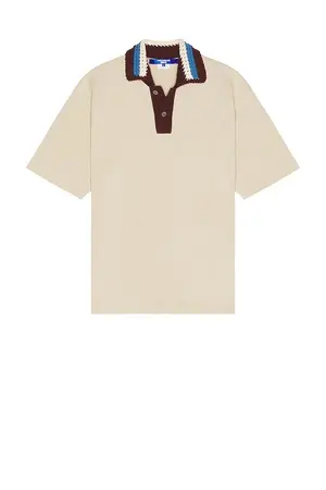 Junya Watanabe Crochet Collar Shirt In Brown