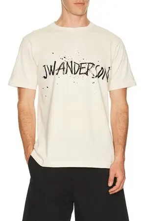 JW Anderson Circular T-shirt In Cream - Ecru