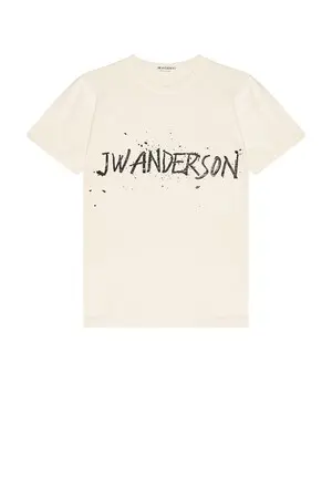 JW Anderson Circular T-shirt In Cream - Ecru