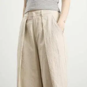 You Must Create Deadbeat Linen Trousers - Stone