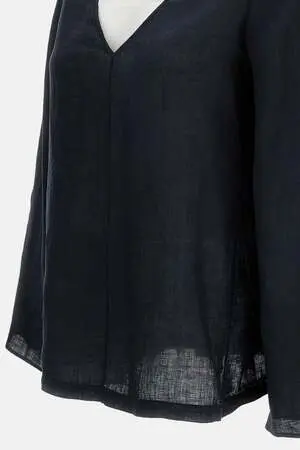 BIFFI V-neck Linen Top
