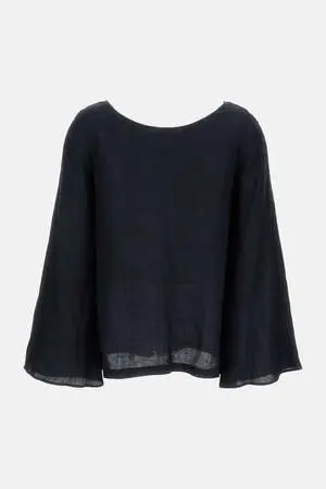 BIFFI V-neck Linen Top