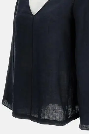 BIFFI V-neck Linen Top