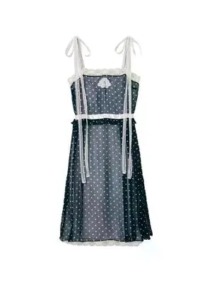 Marc Jacobs Ribbon Lace Chiffon Dress - Blue
