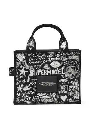 Marc Jacobs The Small Punk Scribble Canvas Tote Bag - Black