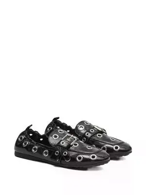 Marc Jacobs Grommet-detail Buckle Leather Loafers
