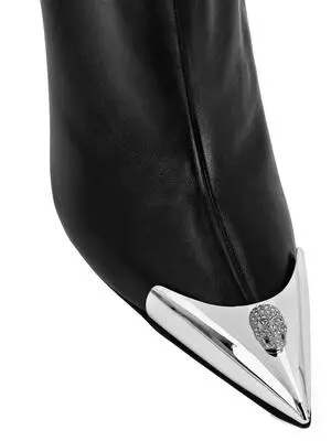 Philipp Plein Leather Ankle Boots