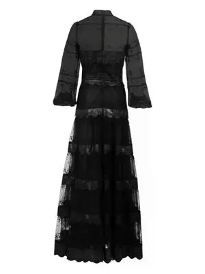 Costarellos Jacey Embroidered Tulle Gown