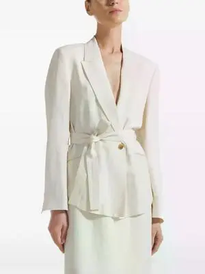 Seventy Tie-detail Single-breasted Blazer - White