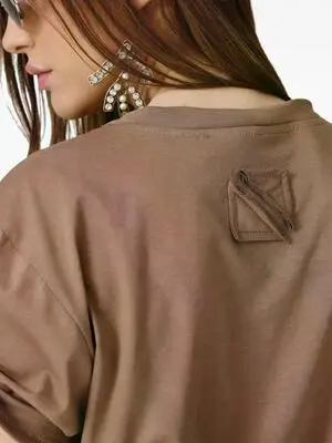 PNK Patch-detail T-shirt - Brown