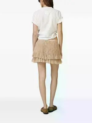 PNK Ruffled Lace-detail Mini Skirt