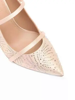 MALONE SOULIERS Maureen Crystal-embellished Mules - Neutrals
