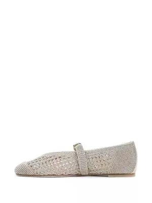 STUART WEITZMAN Leora Buckle-strap Ballet Flats - Gold