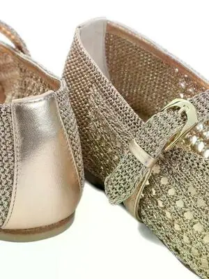 STUART WEITZMAN Leora Buckle-strap Ballet Flats - Gold