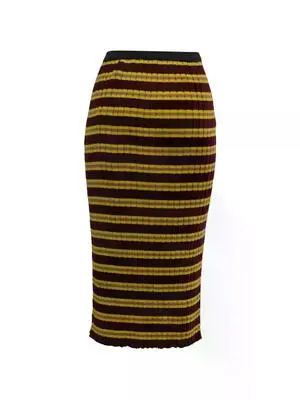 Marni Striped Ribbed-knit Midi Skirt