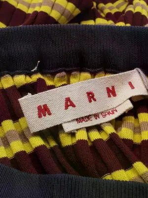 Marni Striped Ribbed-knit Midi Skirt