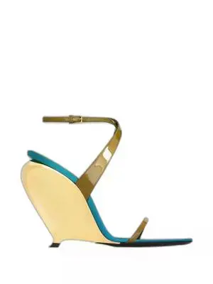 Saint Laurent Tallulah Leather Sandals - Green
