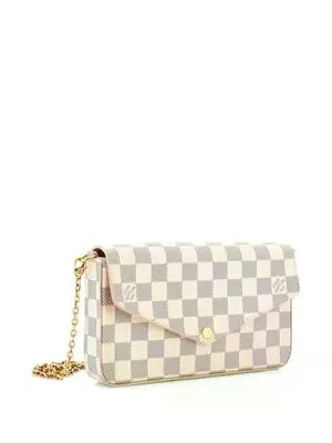 LOUIS VUITTON Felicie Pochette Damier Crossbody Bag - White