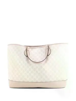 Gucci Ophidia Top Handle Shopping Gg Coated Canvas And Leather Tote Bag