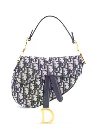 Dior Saddle Handbag Oblique Canvas Mini Shoulder Bag Blue