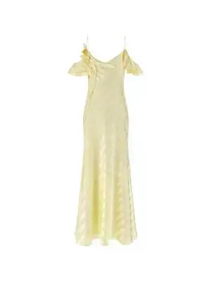 SELF-PORTRAIT Satin Dress - Yellow
