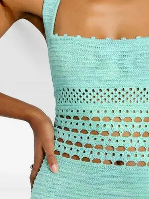 Retrofete Jaycee Crochet Halter Midi Dress