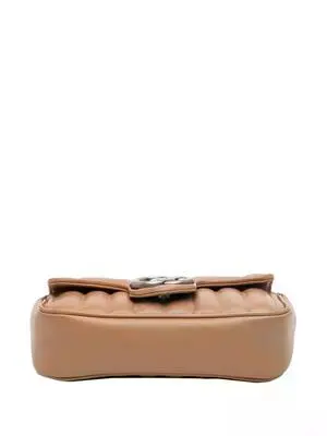 Gucci Mini Gg Marmont Matelasse Leather Flap Crossbody Bag - Brown