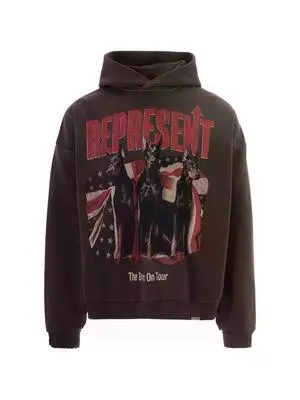 REPRESENT Graphic Hooded Sweatshirt - Brown