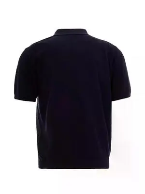 PAOLO PECORA Textured Button Polo Shirt - Blue