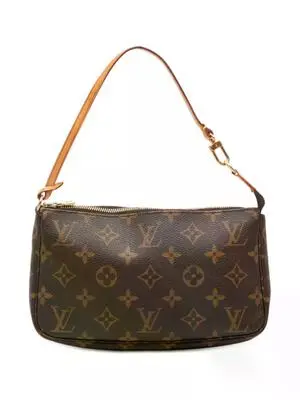 LOUIS VUITTON 2001 Monogram Pochette Accessoires Shoulder Bag - Brown