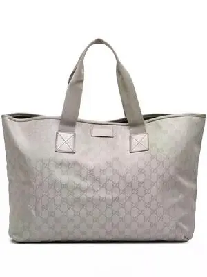 Gucci Gg Canvas Web Tote Bag - Grey