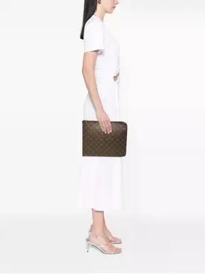 LOUIS VUITTON 1990 Monogram Poche Documents Portfolio 30 Clutch Bag