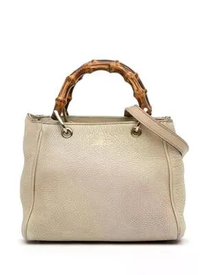 Gucci Mini Calfskin Bamboo Shopper Satchel - Brown