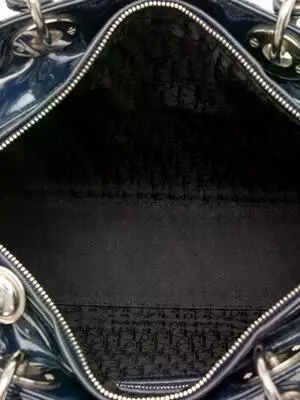Dior Patent Cannage Lady Satchel - Blue