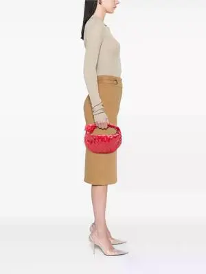 Bottega Veneta Mini Intrecciato Jodie Hobo Bag - Red