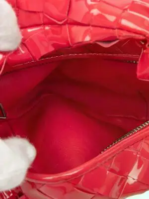 Bottega Veneta Mini Intrecciato Jodie Hobo Bag - Red