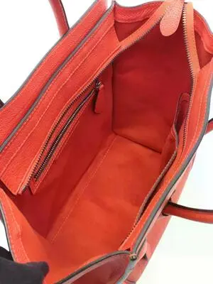 Celine Micro Leather Luggage Tote Bag - Red