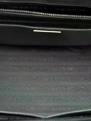 Prada Saffiano Galleria Double Zip Satchel - Grey