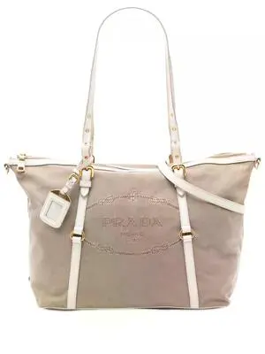 Prada Canapa Logo Satchel - Brown