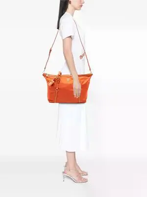 Prada Saffiano Trimmed Tessuto Satchel
