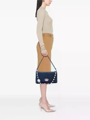 Miu Miu Matelasse Nappa Crystal Chain Satchel - Blue