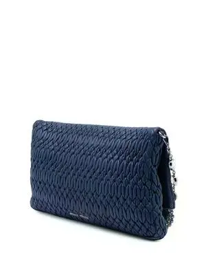 Miu Miu Matelasse Nappa Crystal Chain Satchel - Blue
