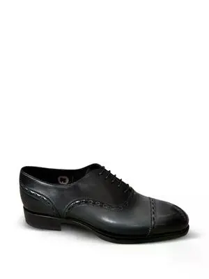 Santoni Stacked Heel Oxfords