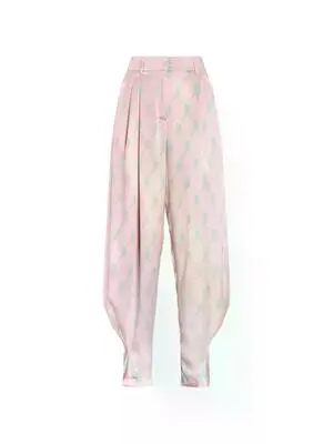 GENNY Patterned Pleated Trousers - Pink