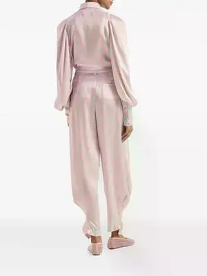 GENNY Patterned Pleated Trousers - Pink