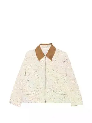 TELA Floral-print Collar Jacket