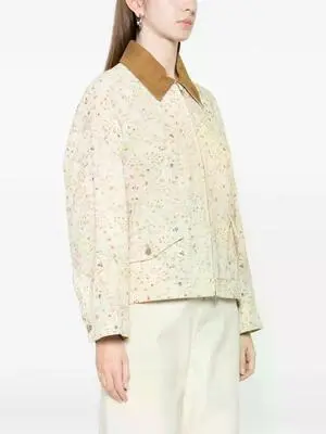 TELA Floral-print Collar Jacket