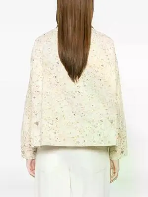 TELA Floral-print Collar Jacket