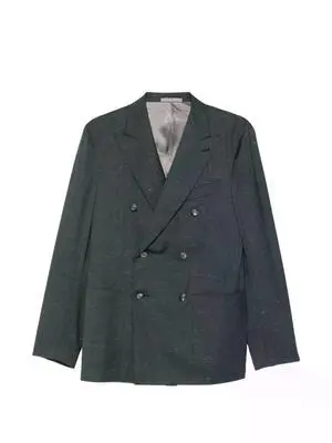Caruso Double-breasted Blazer - Green